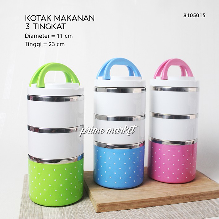 Jual Rantang Nasi / Kotak Bekal Makanan 3 Tingkat Stainless Steel 1,2 ...