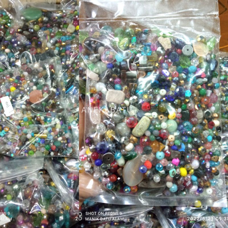 Jual MANIK KRISTAL CEKO CAMPUR MODEL UKURAN DAN WARNA PER BUNGKUS 1/2 ...