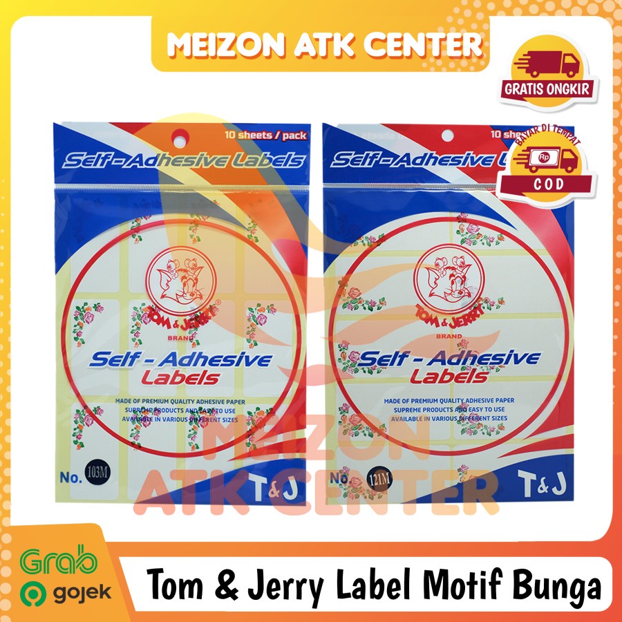 Jual Label Undangan Motif Bunga Tom and Jerry Label Tom & Jerry TNJ 103 ...