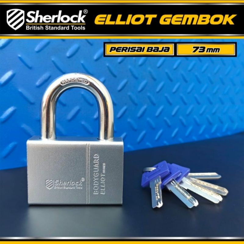 Jual Gembok Sherlock Bodyguard Elliot 63mm, 73mm (Tangkai Bisa Di Lepas) | Shopee Indonesia
