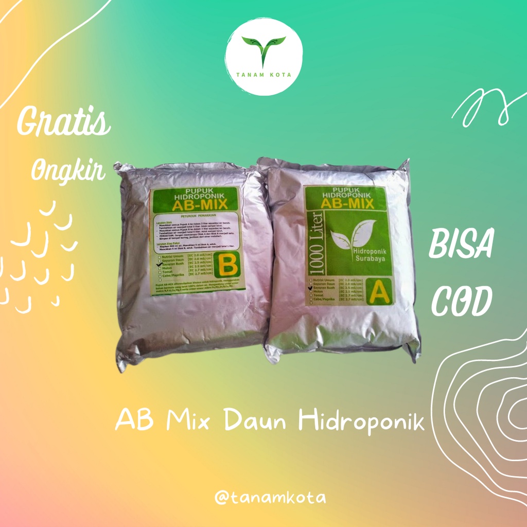 Jual AB Mix Pupuk Hidroponik Daun Tanaman Selada Sawi Taman Mix Sayuran ...