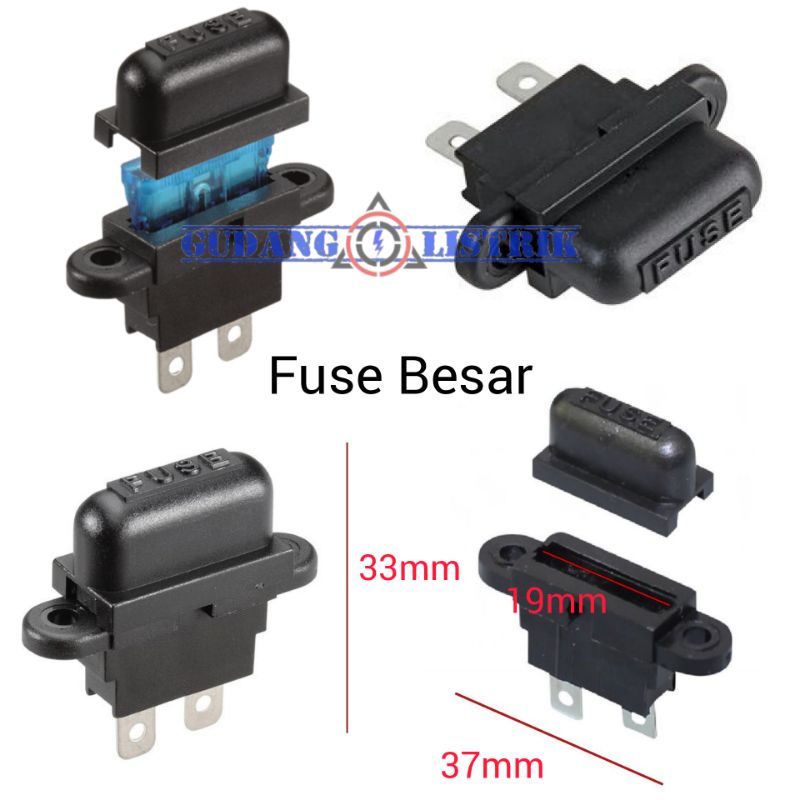 Jual Socket Fuse Holder Rumah Sekring Tancap Blade Besar Tanpa Kabel ...