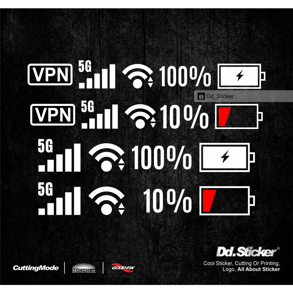 Jual Sticker Viral Baterai Wifi Sinyal HP Phone Viral | Cutting Sticker ...