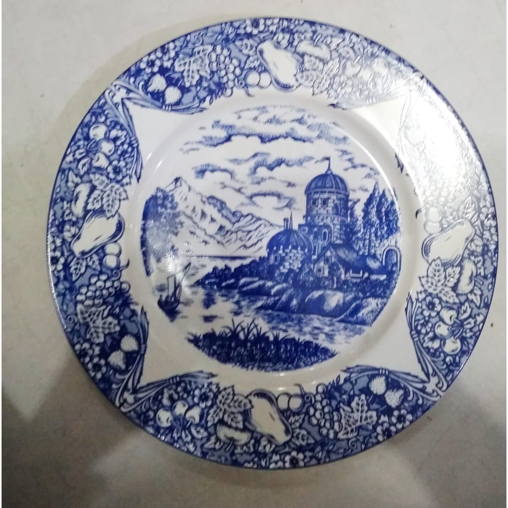 Jual PIRING HIAS MOTIF KLASIK BIRU PUTIH | Shopee Indonesia