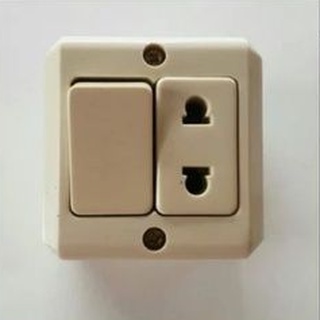 Jual Saklar Engkel / Saklar Tunggal +Stop Kontak cream Out Bow Broco ...