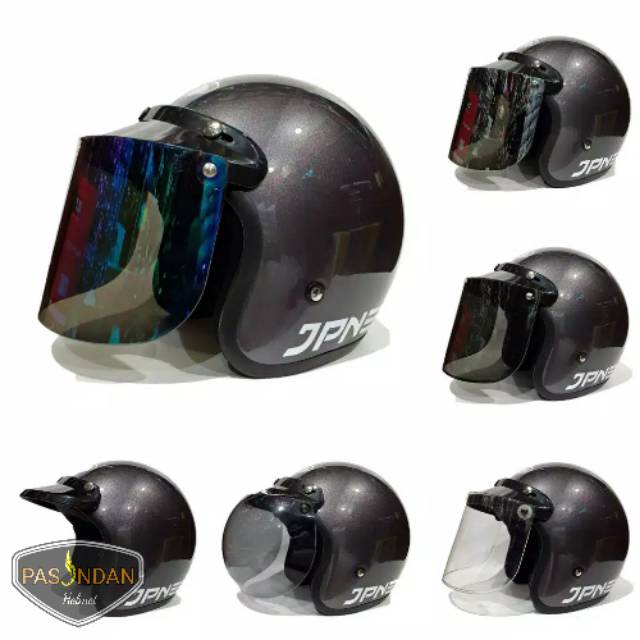 Jual Helm JPN Retro arc Original Gunmett Gloss | Shopee Indonesia