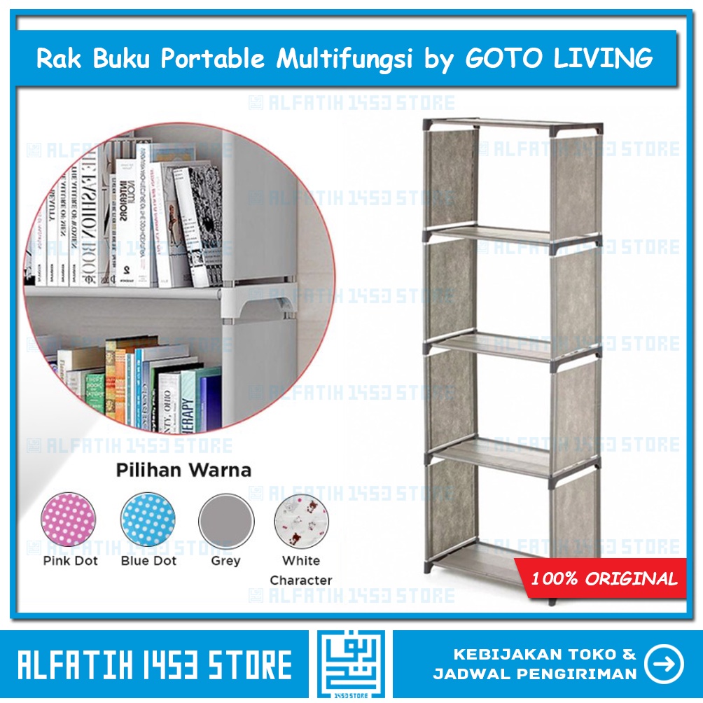 Jual RAK Buku Portable 5 Tingkat 4 Susun Rak Susun Serbaguna ...
