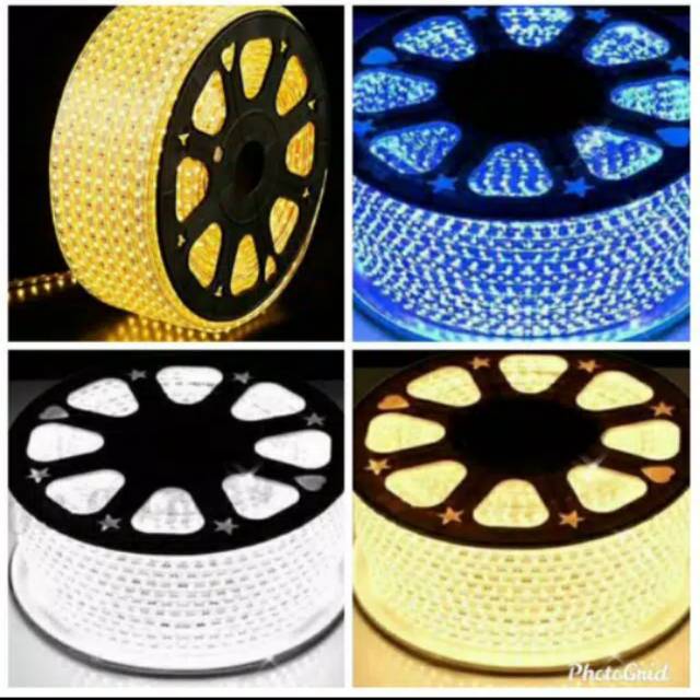 Jual LAMPU LED STRIP AC 220V METERAN, OUTDOOR waterproof dan INDOOR LED ...