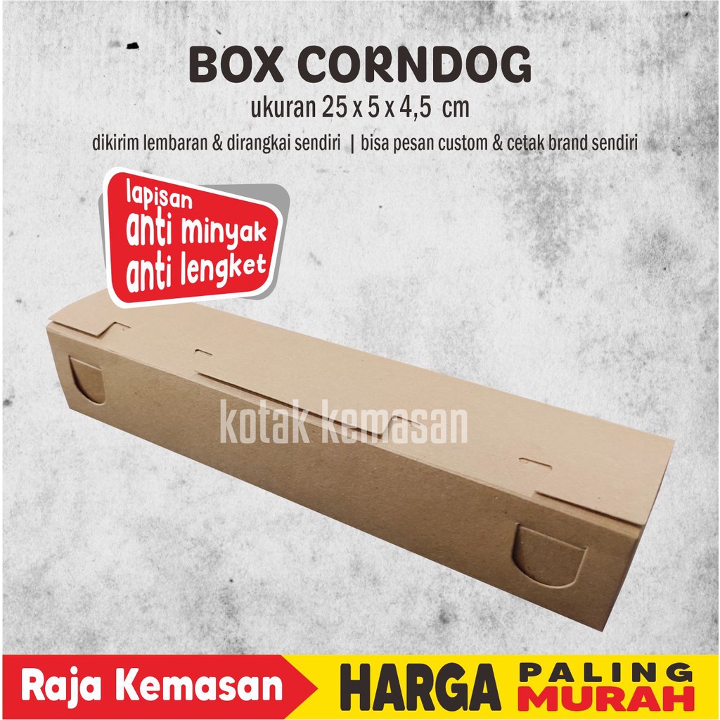 Jual BOX CORNDOG, BOX SOSIS, BOX SATE KRAFT POLOS LAMINASI | Shopee ...