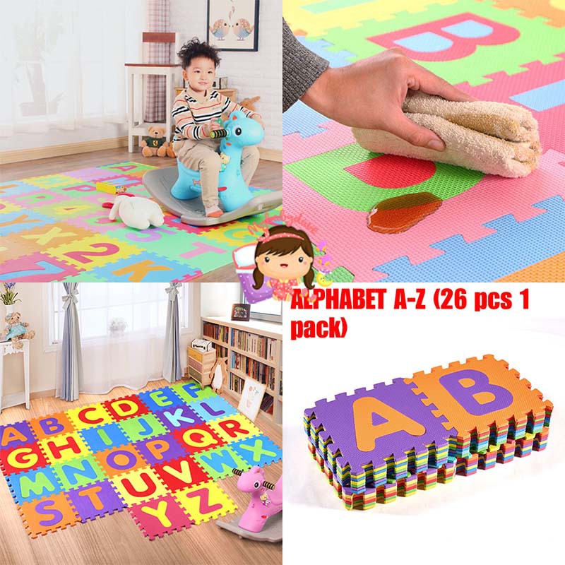 Jual MATRAS PUZZLE EVA ALPHABET A-Z & 0-9 ISI 36 PCS 30cm x 30cm x 1cm ...