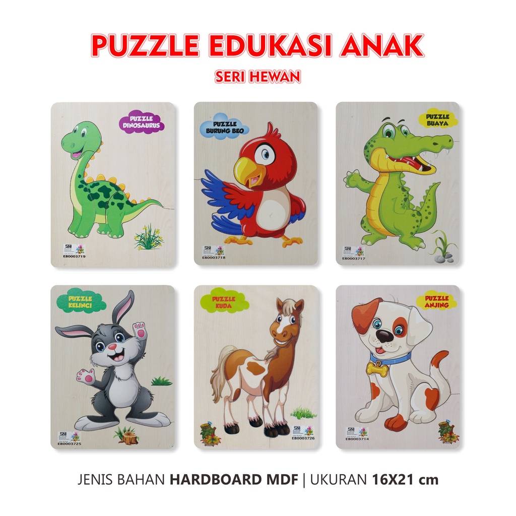 Jual Puzzle Kayu / Puzzler Edukasi / Mainan Edukasi Anak Puzzle Hewan ...