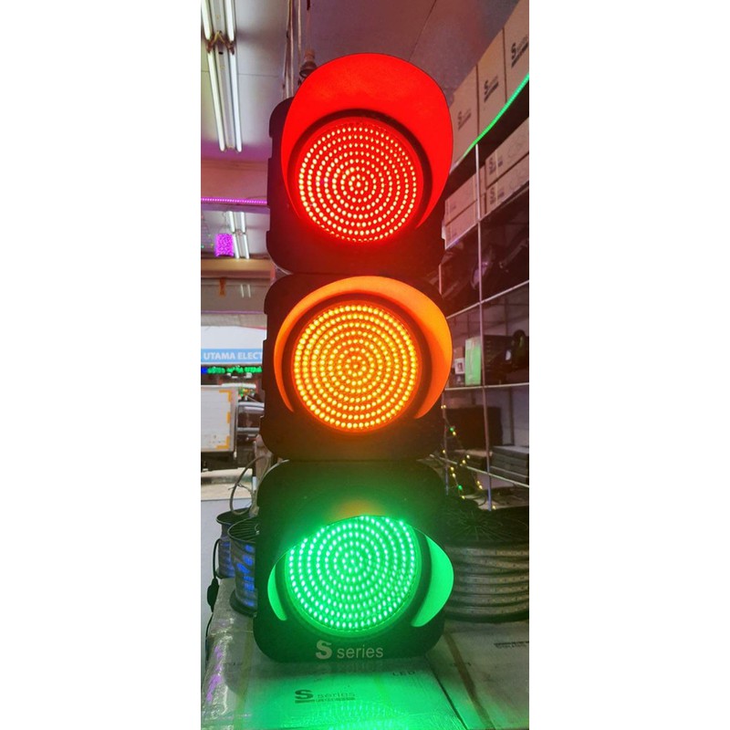 Jual lampu lalu lintas traffic light 20cm 20 cm 3 mata merah kuning ...