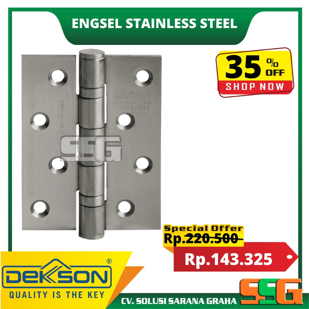 Jual Engsel Stainless DEKKSON DKS DLX 4X3X3 2BB Engsel Pintu dan ...