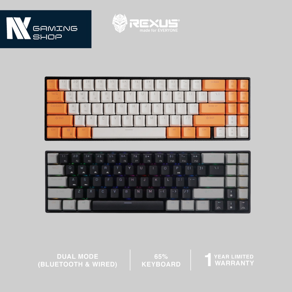 Jual Rexus Daxa M71 PRO Bluetooth Mechanical Gaming Keyboard - WHITE ...