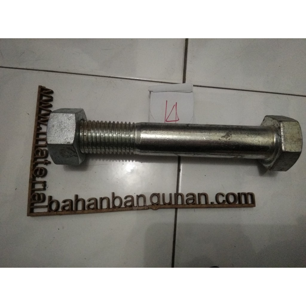 Jual mur baut putih m 30 x 190 mm hexagonal bolt nut galvanis ...