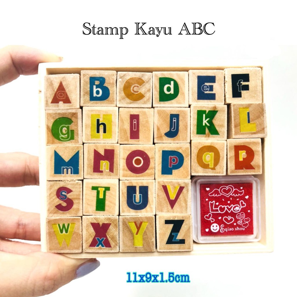 Jual 04254 stamp kayu abc stempel kayu abjad stempel kayu abc Indonesia ...