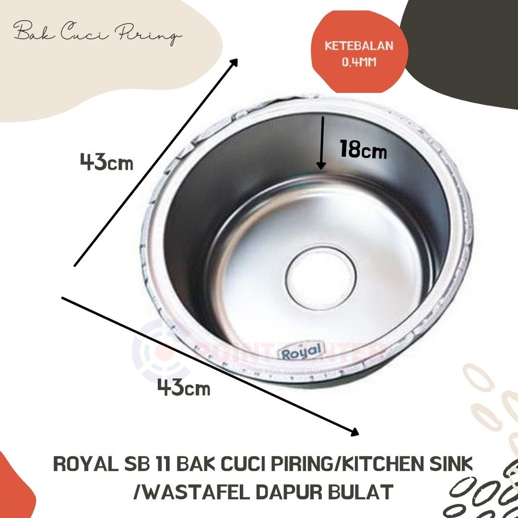 Jual TERMURAH ROYAL SB 11 KITCHEN SINK BAK CUCI PIRING BULAT | Shopee ...
