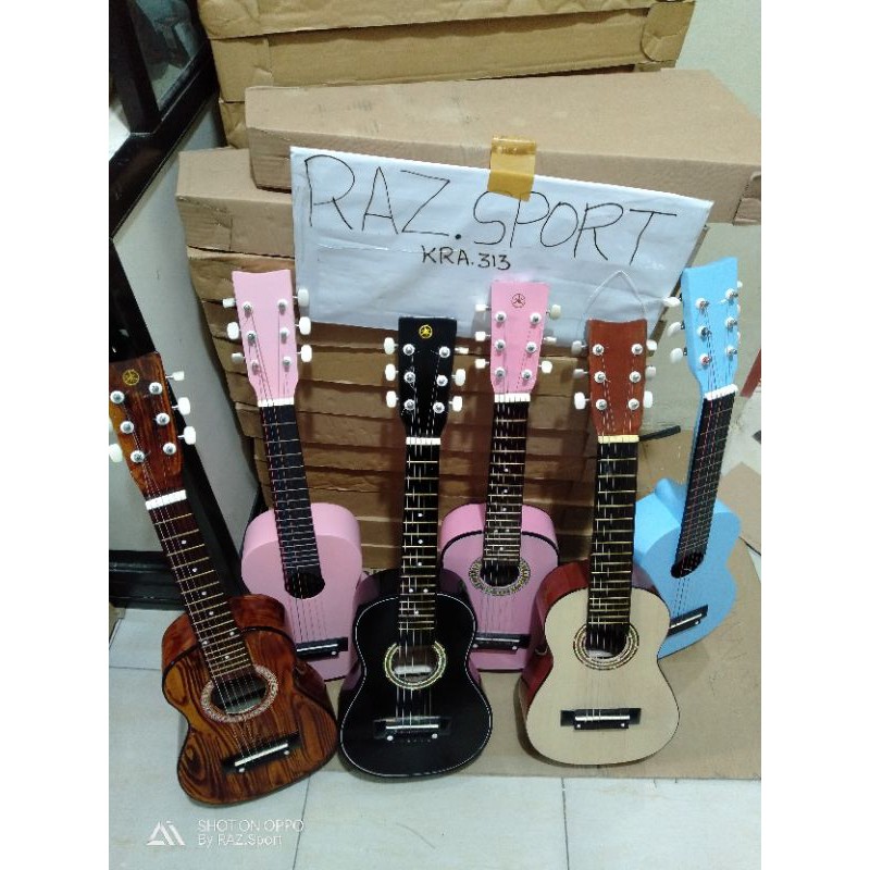 Jual Gitar mini akustik senar 6 string dan senar 6 nilon | Shopee Indonesia