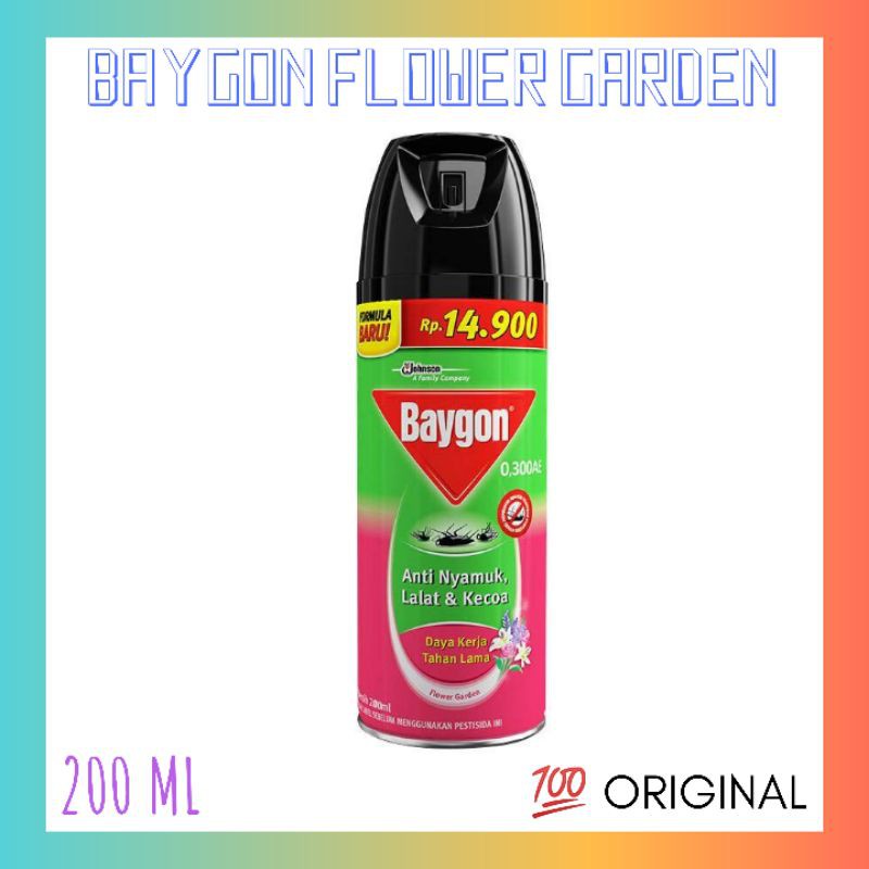 Jual BAYGON AEROSOL FLOWER GARDEN 200ml obat nyamuk semprot kecil 200 ...