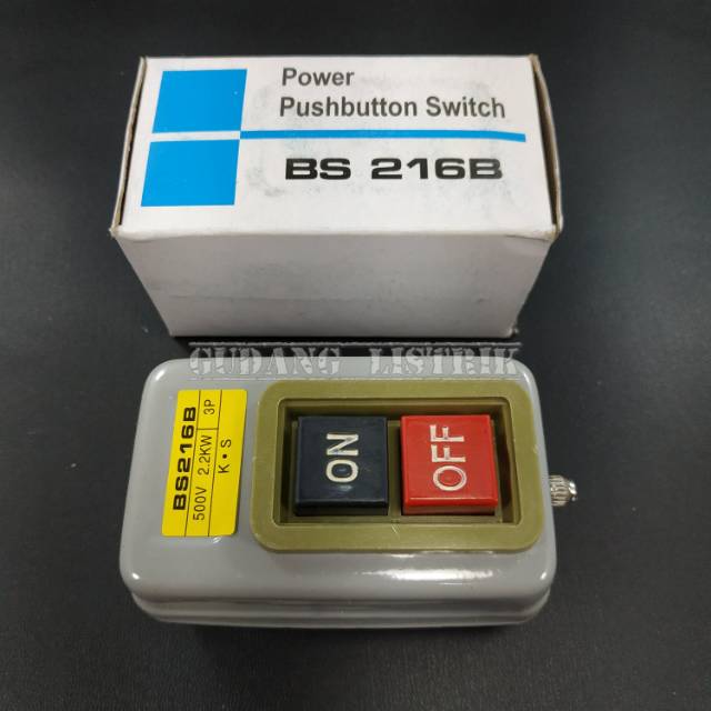 Jual Push Button Switch Saklar Mesin Tekan On Off 3 Phase 500V 2.2Kw ...