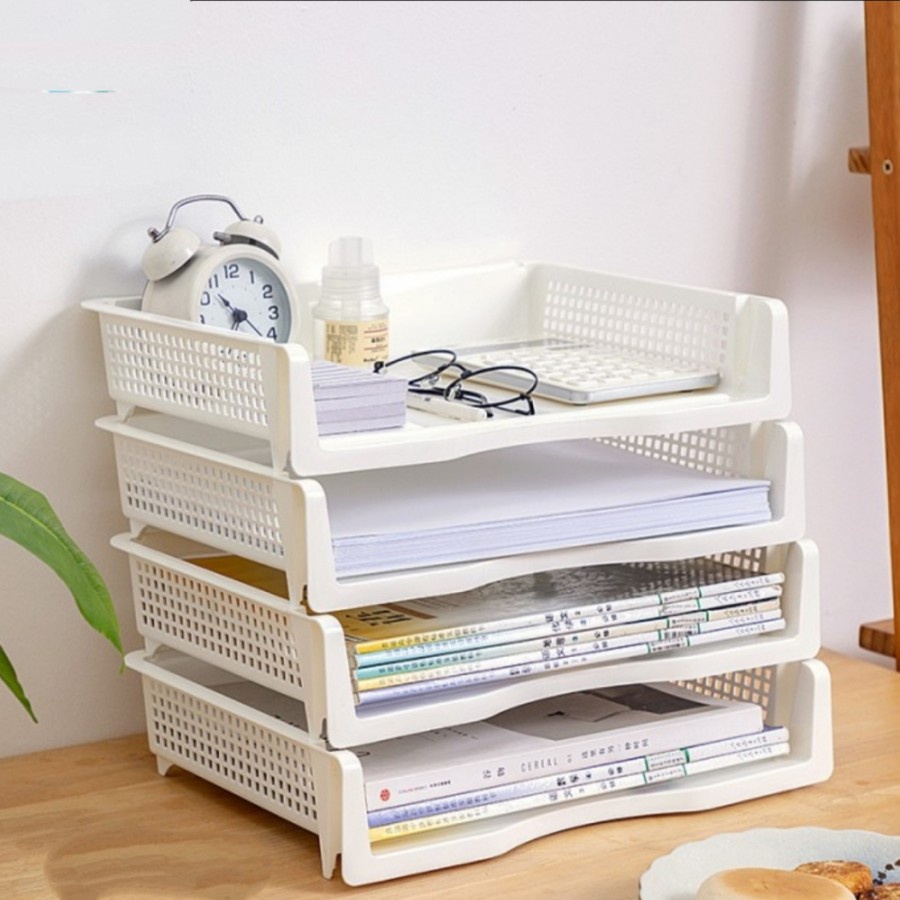 Jual rak susun meja serbaguna portable rak dokumen rak kertas organizer ...