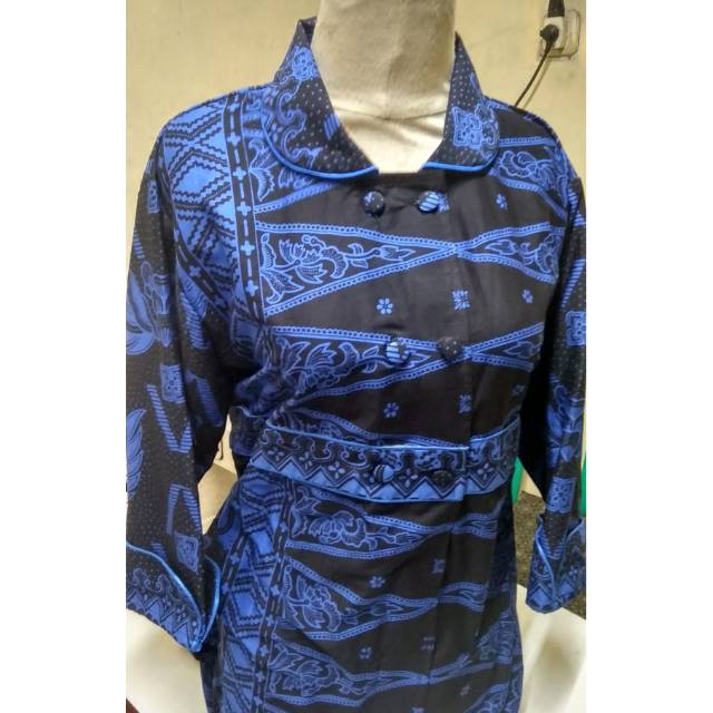 Jual Baju Batik Baduy Wanita-Tapak Kebo Biru-Lengan 3/4-Katun | Shopee Indonesia
