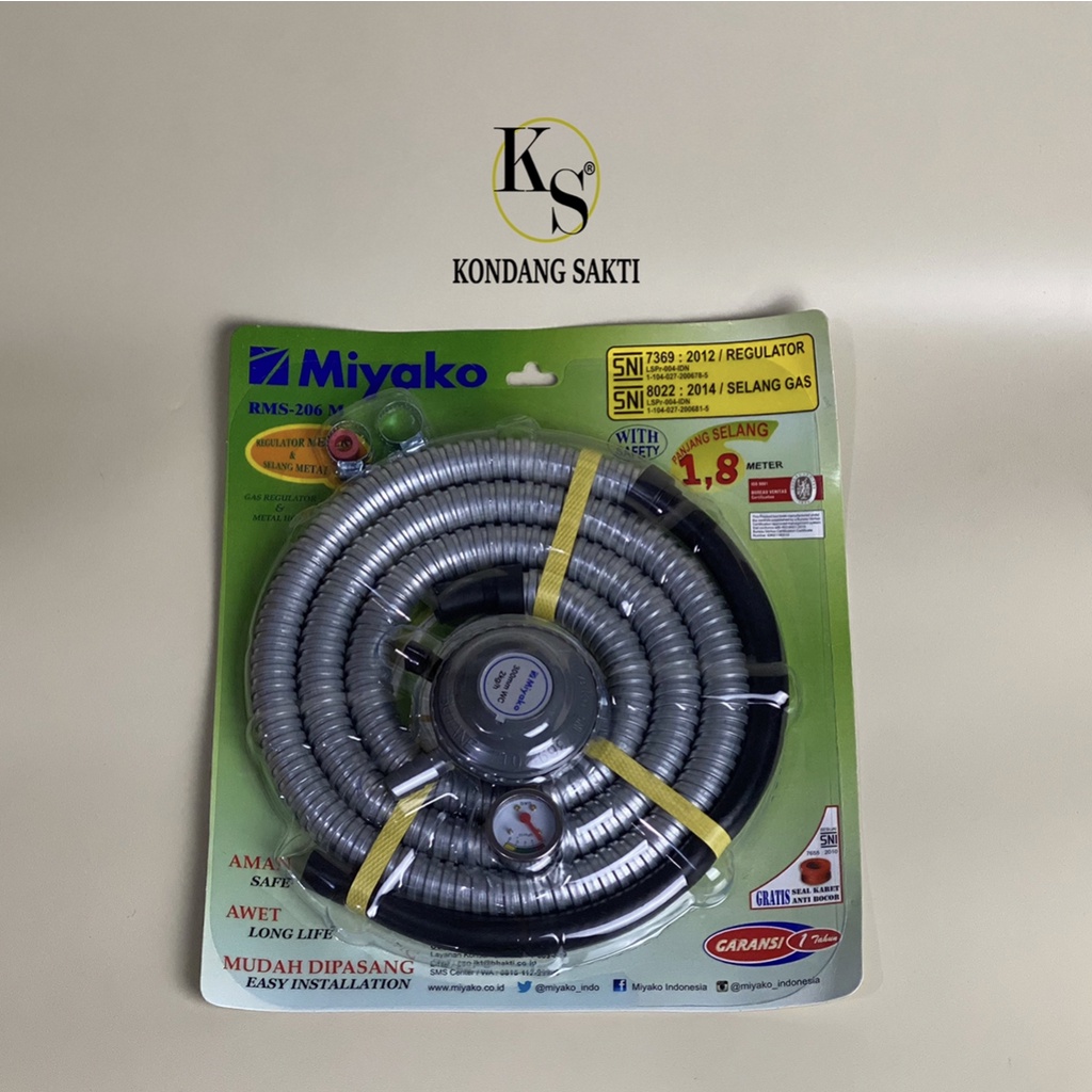 Jual Selang dan Regulator RMS206M Kompor Gas LPG Miyako RMS-206 M RMS ...