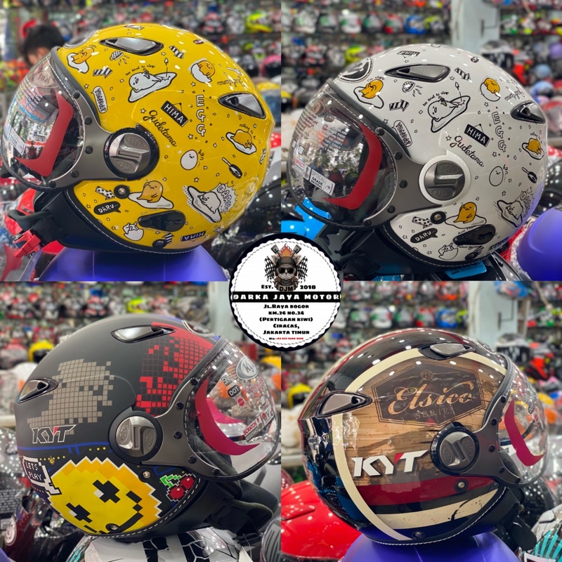 Jual Helm Kyt elsico motif/kyt RETRO CLASIC/KYT HALF FACE | Shopee ...