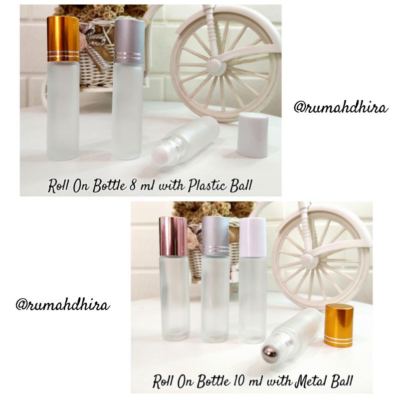 Jual Botol roll on kaca doff 8-10 ml essential oil frosted roller ...