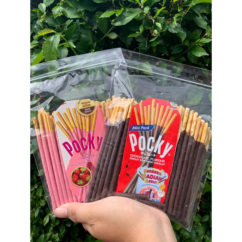 Jual SNACK KILOAN MURAH POCKY REPACK SNACK STRAWBERY COKLAT | Shopee Indonesia