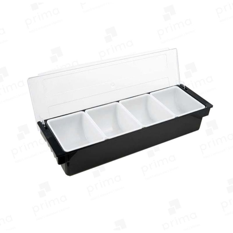 Jual jiwins 4 slot compartments, garnish condiment container | Shopee ...