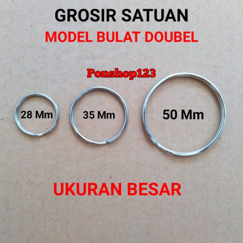 Jual Ring gantungan kunci ukuran besar ring ganci lilit double banyak ...