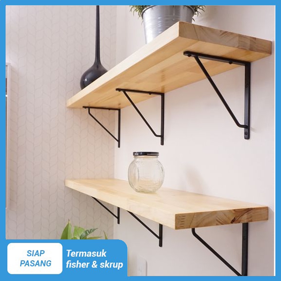 Jual Rak Dinding Minimalis Vintage Ambalan Kayu / RAK AMBALAN BESI KAYU ...