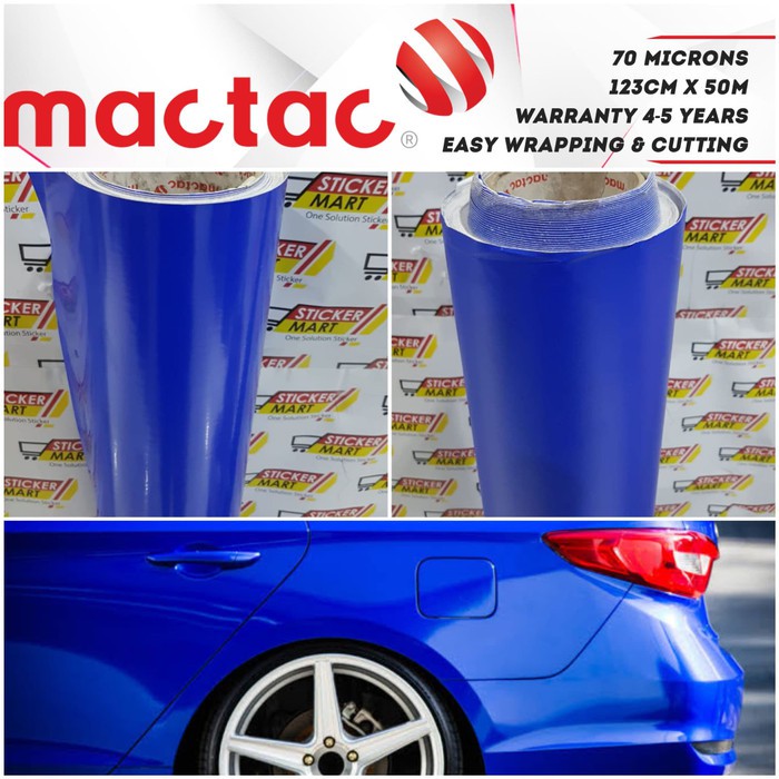 Jual Sticker Mobil Motor Mactac Biru Blue glossy atau doff uk 123cm ...