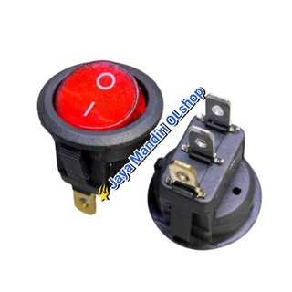 Jual Rocker Switch/Saklar Switch bulat 3 pin (on -off + Lampu ...