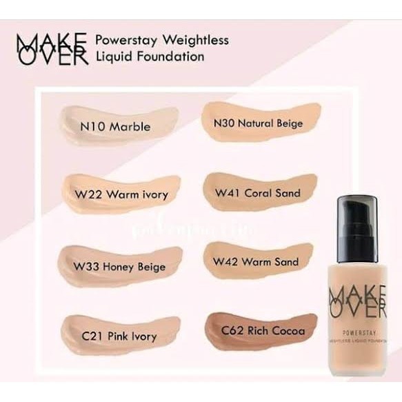 Jual Make Over Powerstay Weightless Liquid Foundation Indonesia|Shopee ...