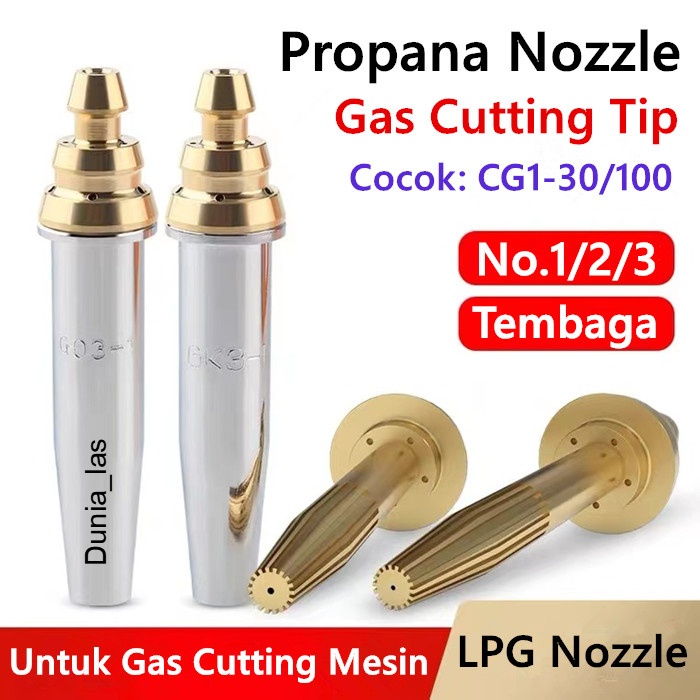 Jual Propana G03 Nozzle Gas Cut Tip Mata Potong Blender LPG CG1-30 CG1 ...
