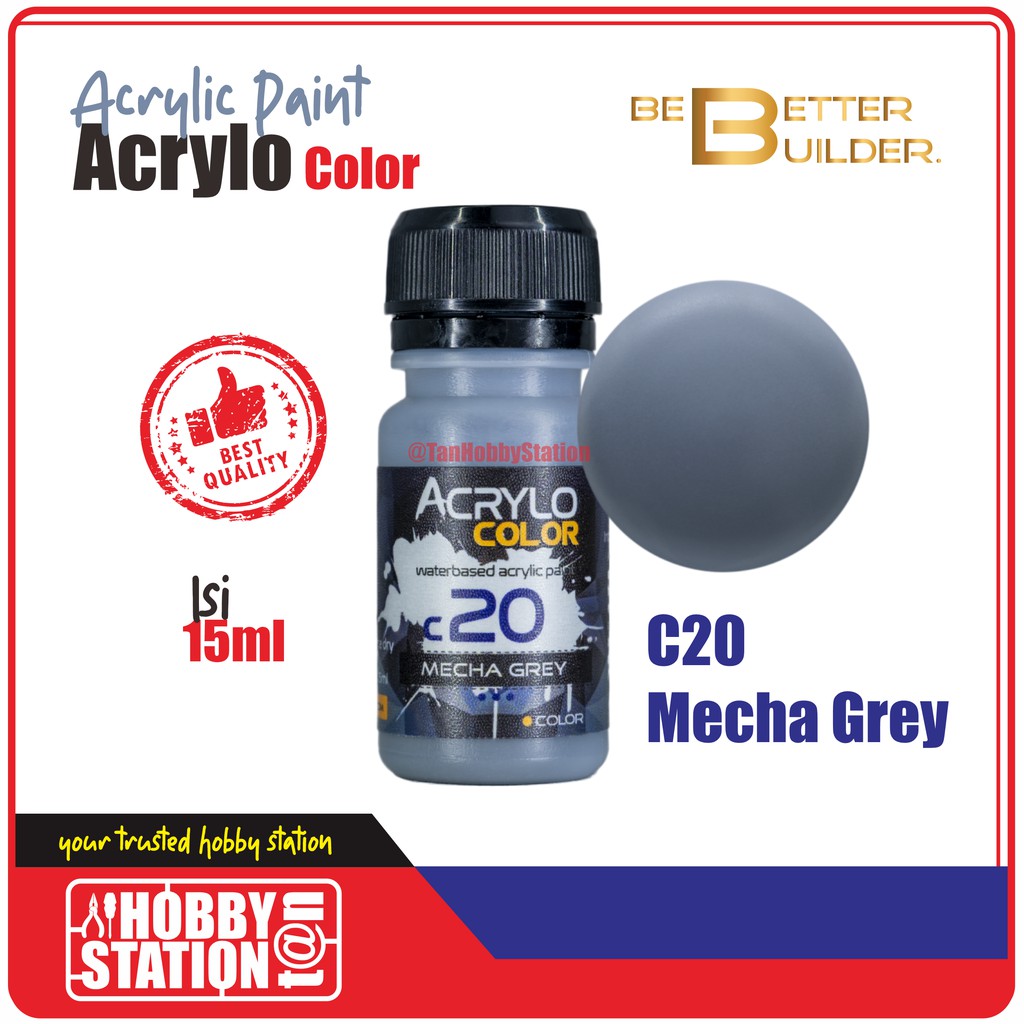 Jual Acrylo Color MECHA GREY - Gundam ModelKit Acrylic Repaint Airbrush ...