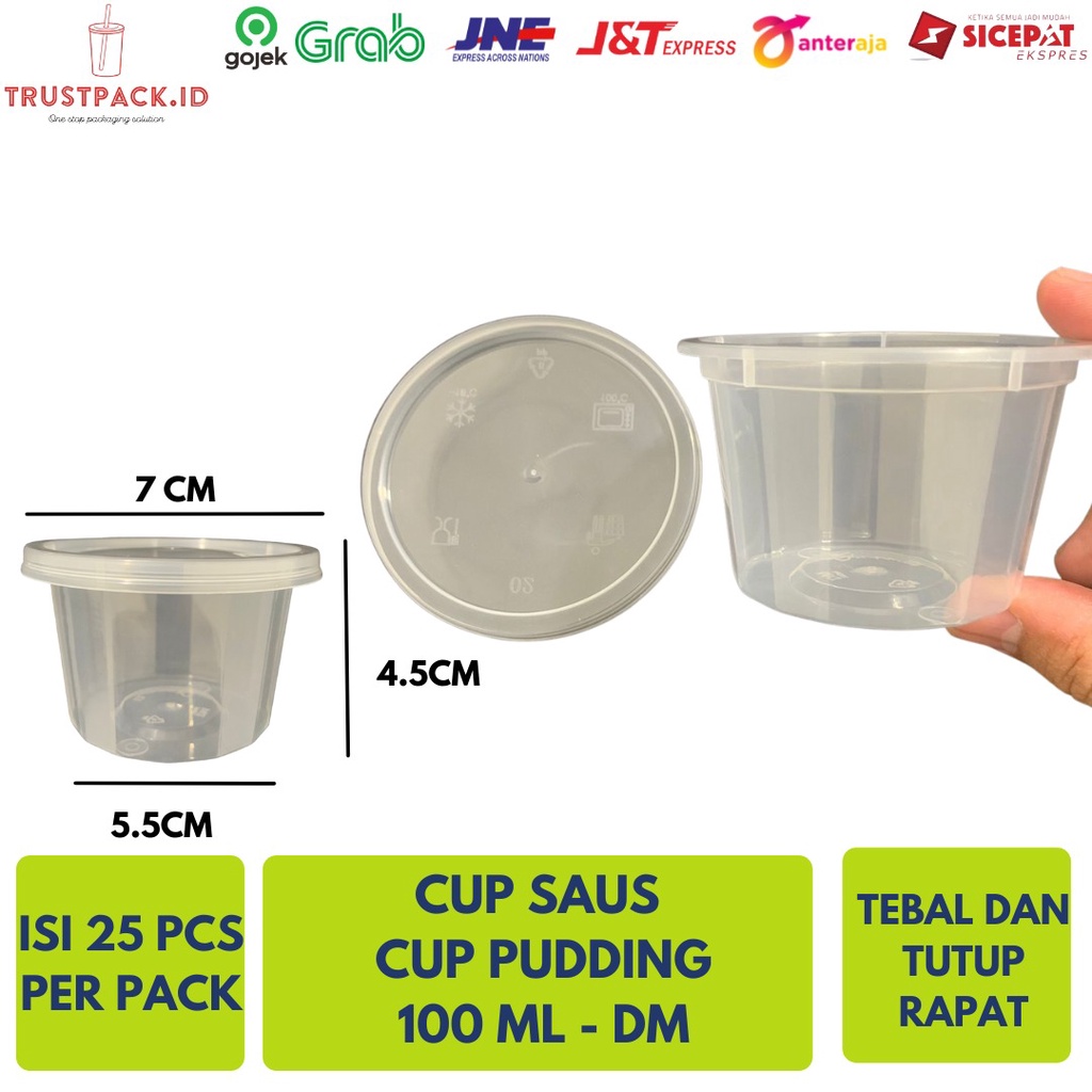 Jual Tempat Cup Saos / Cup Pudding Plastik DM 100 ml Indonesia|Shopee ...