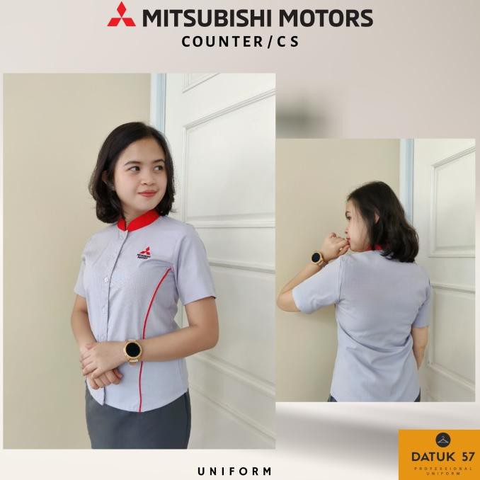 Jual Seragam Kemeja Mitsubishi Counter/CS (Wanita) Kerah Shanghai - Abu ...