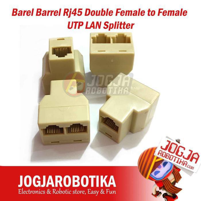 Jual Barel Barrel Rj45 Double Female to Female UTP LAN Splitter ...