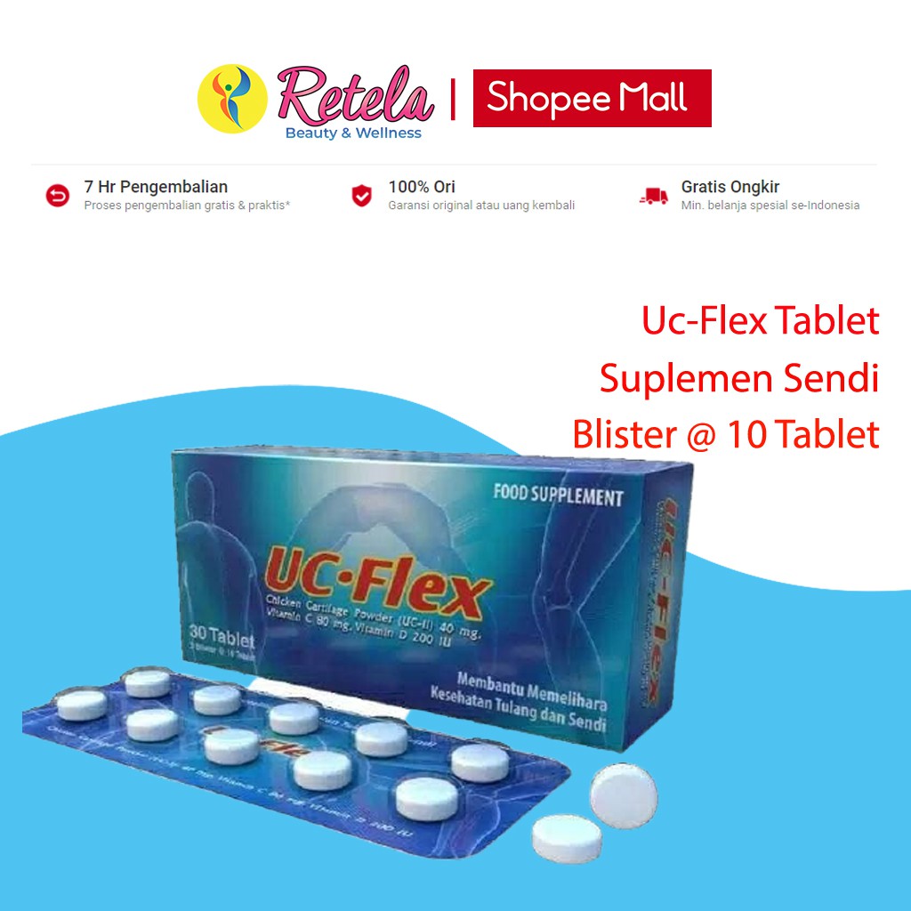 Uc-Flex Tablet Suplemen Sendi - Blister @ 10 Tablet | Shopee Indonesia