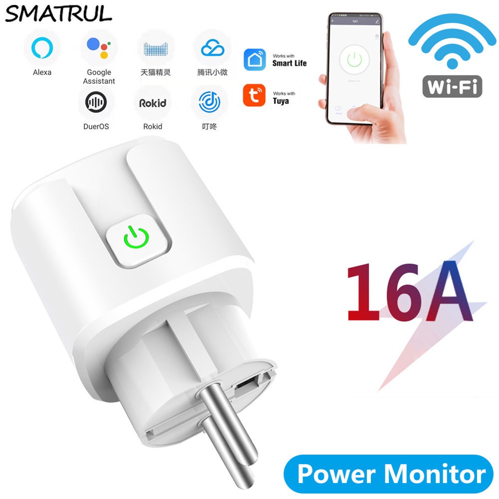 Jual WiFi Smart Plug Socket 16A with Power Monitor Stop Kontak Colokan ...