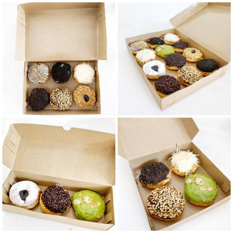 Jual Box Donat Kraft Coklat Kotak Kardus Donut Brownies Kue Pizza ...