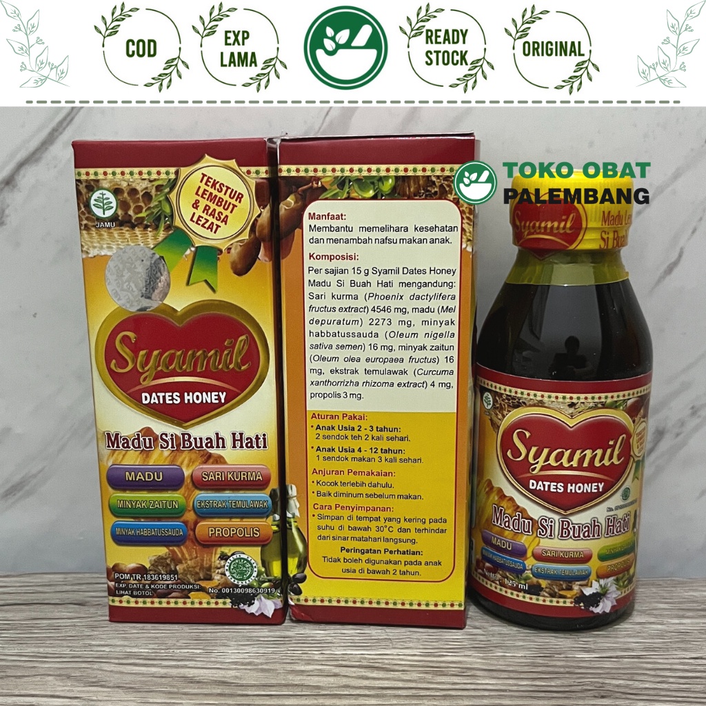 Jual SYAMIL DATES HONEY 125ML MADU SI BUAH HATI MADU ANAK MADU SYAMIL ...