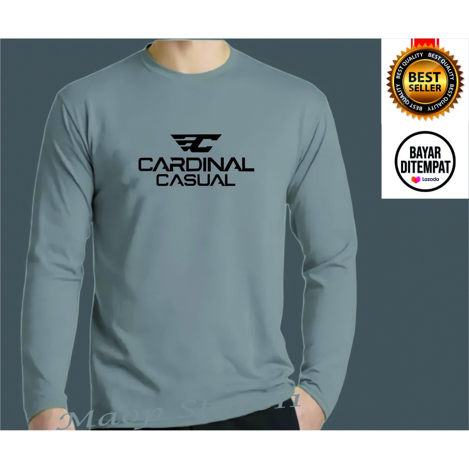 Jual T-Shirt Pria Kaos Distro / Kaos Lengan Panjang ( CARDINAL CASUAL ...
