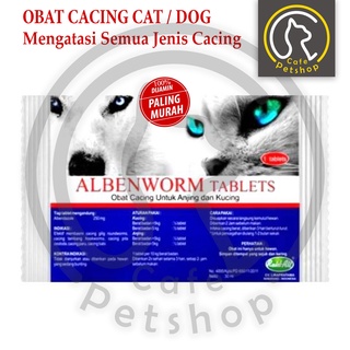 Jual ALBENWORM Tablet Obat Cacing Anjing Kucing Hewan Dog Cat Pet ...