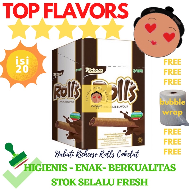 Jual NABATI RICHOCO COKELAT ROLLS 8 GR - 1 BOX ISI 20PCS | Shopee Indonesia