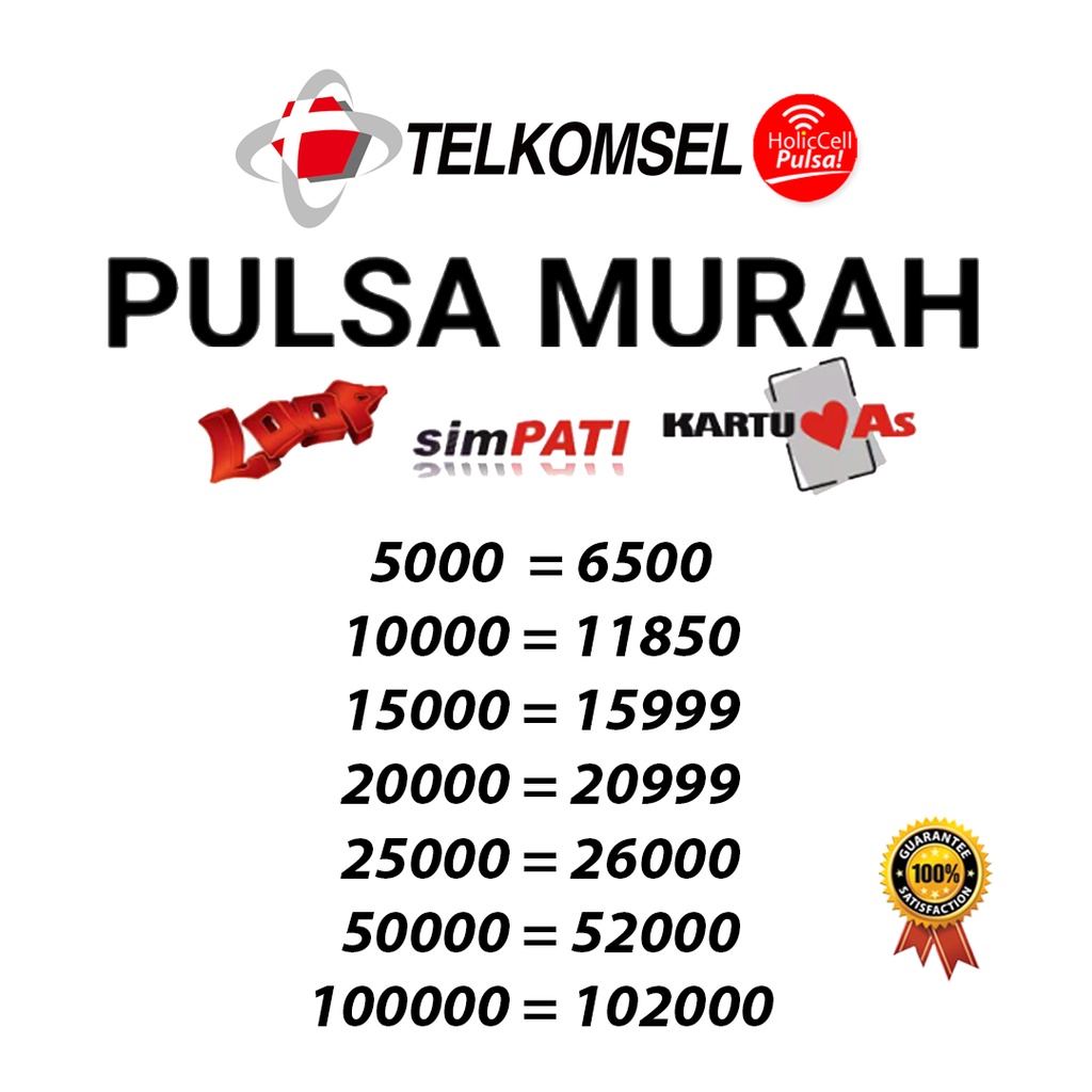 Jual PULSA TELKOMSEL REGULAR NOMINAL 25000 50000 100000 I WAJIB BACA ...