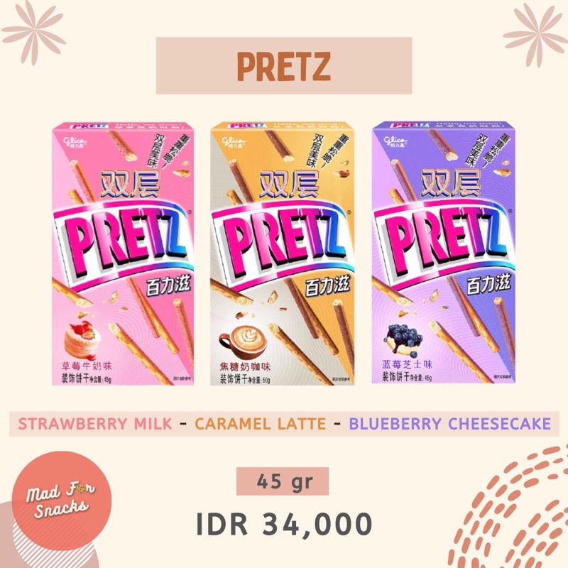 Jual Pretz Sweet Series (Strawberry Milk/ Caramel Latte/ Blueberry ...
